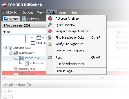 Comodo Cleaning Essentials (CCE) Version 2.5 – The Tools Menu | The ...