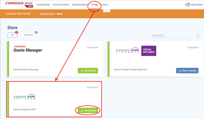 Purchase License to Use CDAS, Comodo Mail Server | Comodo Dome Antispam ...