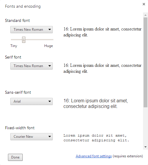 Comodo Dragon - Setting Fonts, Languages And Encoding | Web Browser