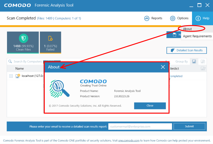 About Comodo Forensic Analysis, Network Scanning Tools | COMODO