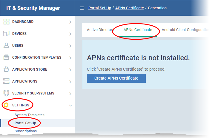 Add Apple Push Notification Certificate, iOS SSL Certificate, Comodo IT ...