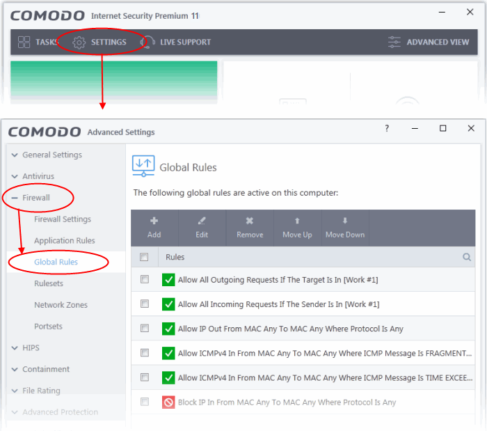 Blocking Internet Access While Allowing Local Area Network (LAN) Access | Comodo