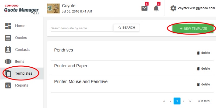 Step 6 – Create a Quote Template, Managed Service Providers, Comodo ...