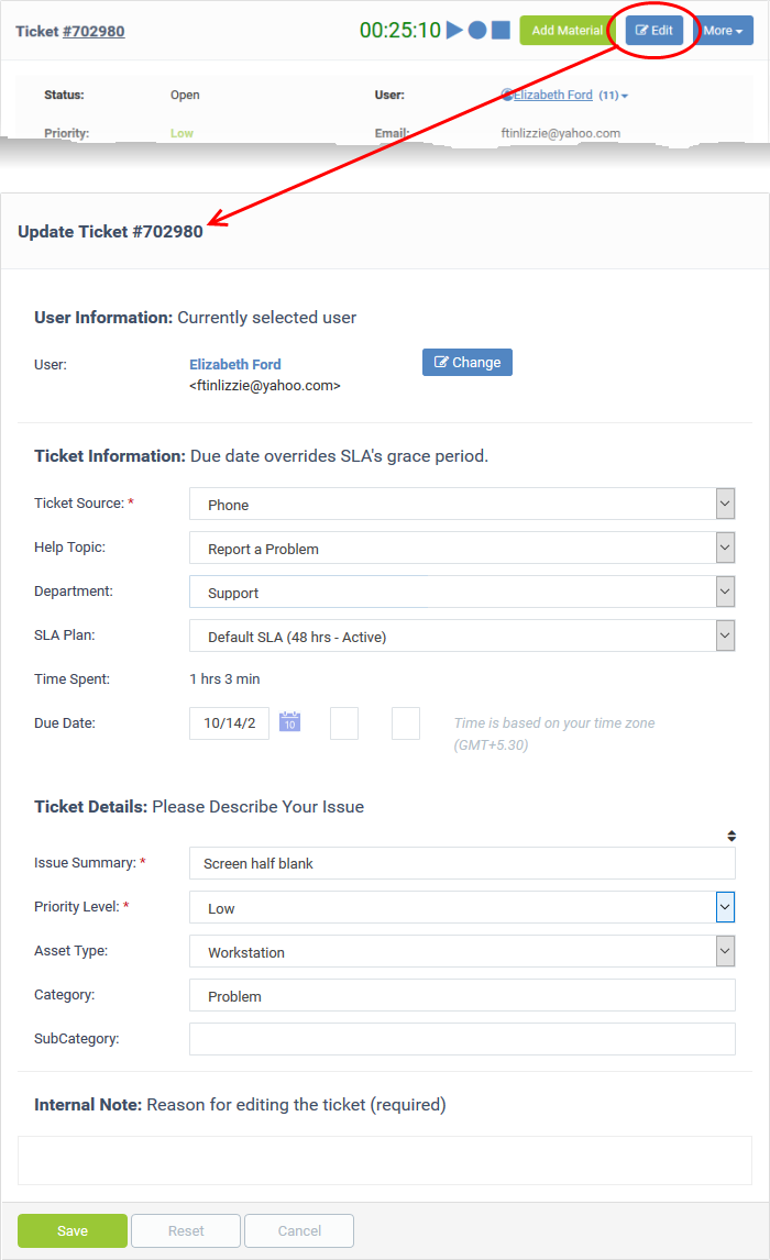 Ticket Details, Support Ticket System, Desk Ticketing System, C1 ...