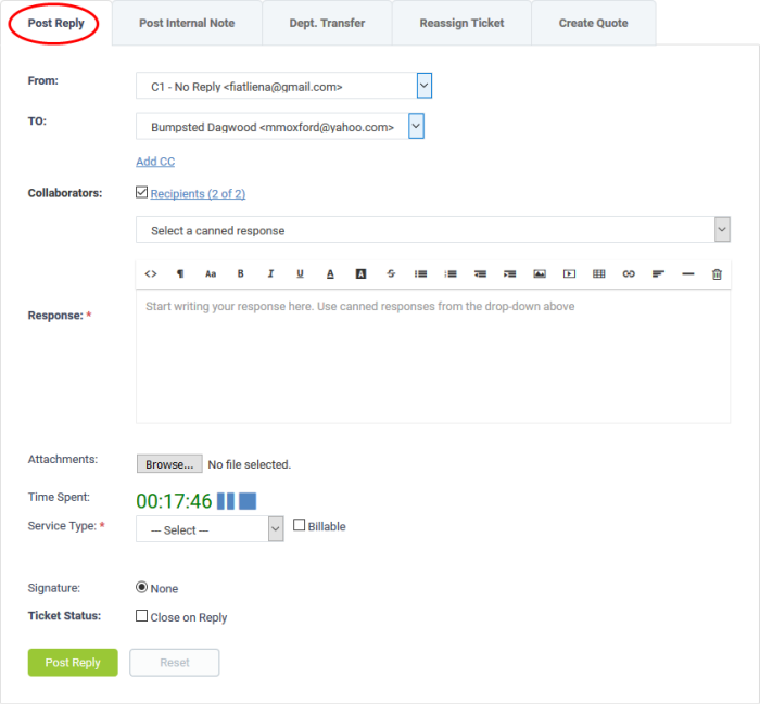 Ticket Details, Support Ticket System, Desk Ticketing System, C1 ...