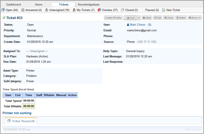 Ticket Details, Support Ticket System, Desk Ticketing System, C1 ...