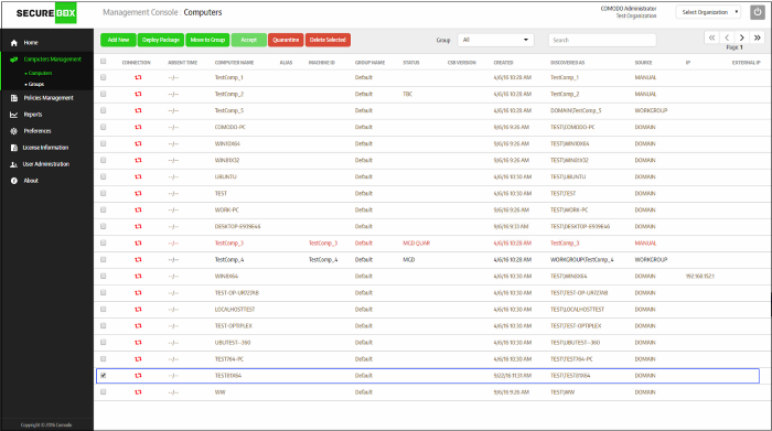 Comodo SecureBox Management Console – Quick Start Guide, Secure Box ...