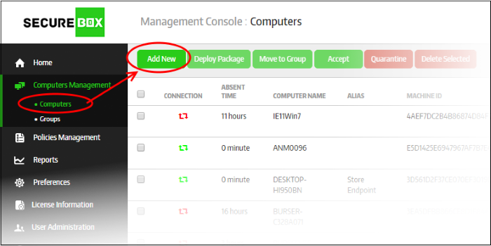 Comodo SecureBox Management Console – Quick Start Guide, Secure Box ...