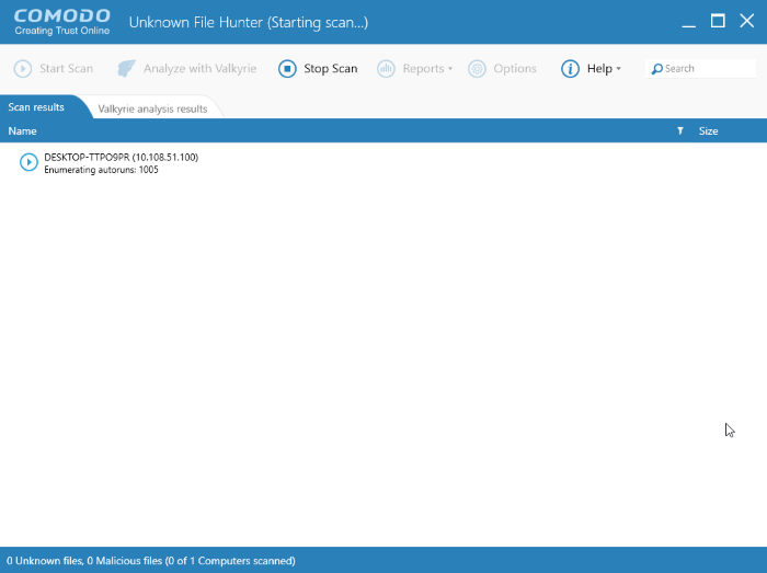 Scan Computers By Network Addresses, Scan Computer For Virus, Comodo UFH