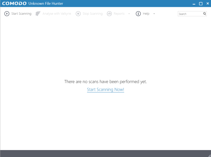 Run Unknown File Hunter, Network Scanning Tools | Comodo UFH