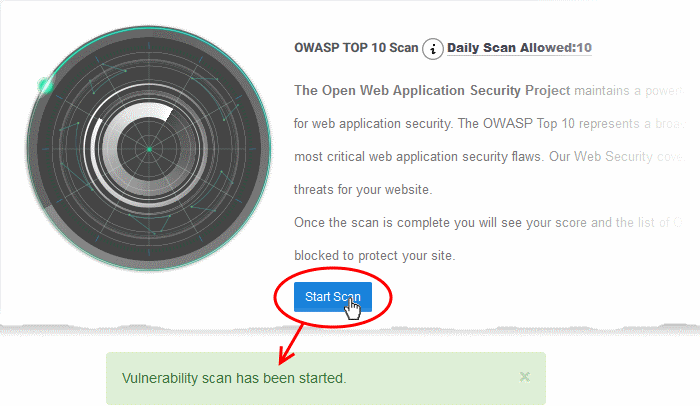 OWASP Top 10 Vulnerability Scans, Web Vulnerability Scanner, Comodo ...