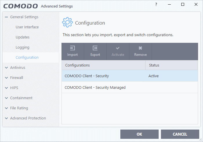 Manage CCS Configurations, Client Security Configurations | Client Security
