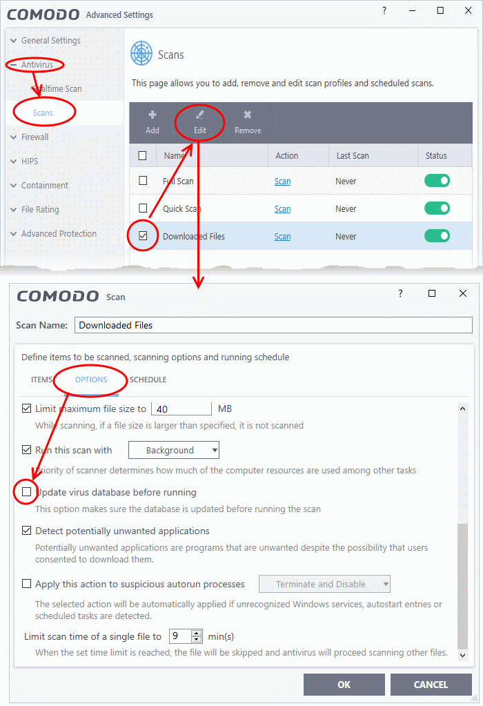 Comodo Switch Off Automatic Antivirus Updates, Virus Scanner| Comodo ...