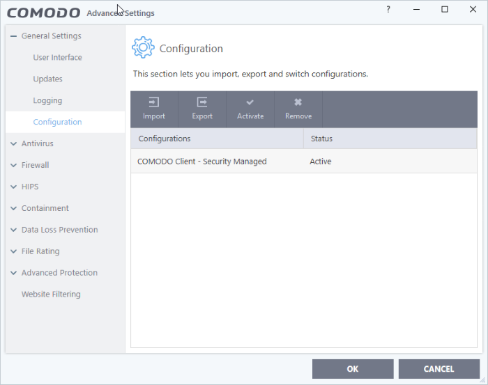 Manage CCS Configurations, Client Security Configurations | Client Security