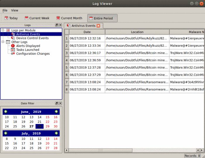 Antivirus Logs, Virus Protection Software, Antivirus Events Log |Client ...