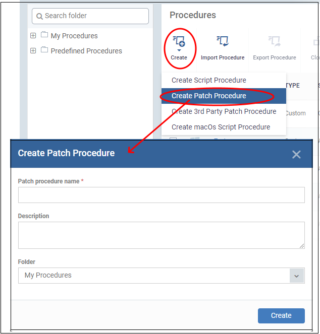 Create A Custom Procedure, Security Manager Software, Network Endpoints, ITarian