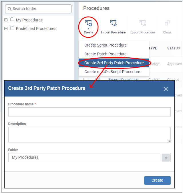 Create A Custom Procedure, Security Manager Software, Network Endpoints, ITarian