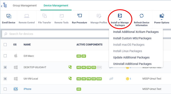 Xcitium Enterprise Admin Guide - Remotely Install and Manage Packages ...